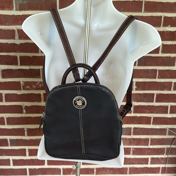 Dooney & Bourke | Bags | Dooney Bourke Leather Backpack Black Brown ...